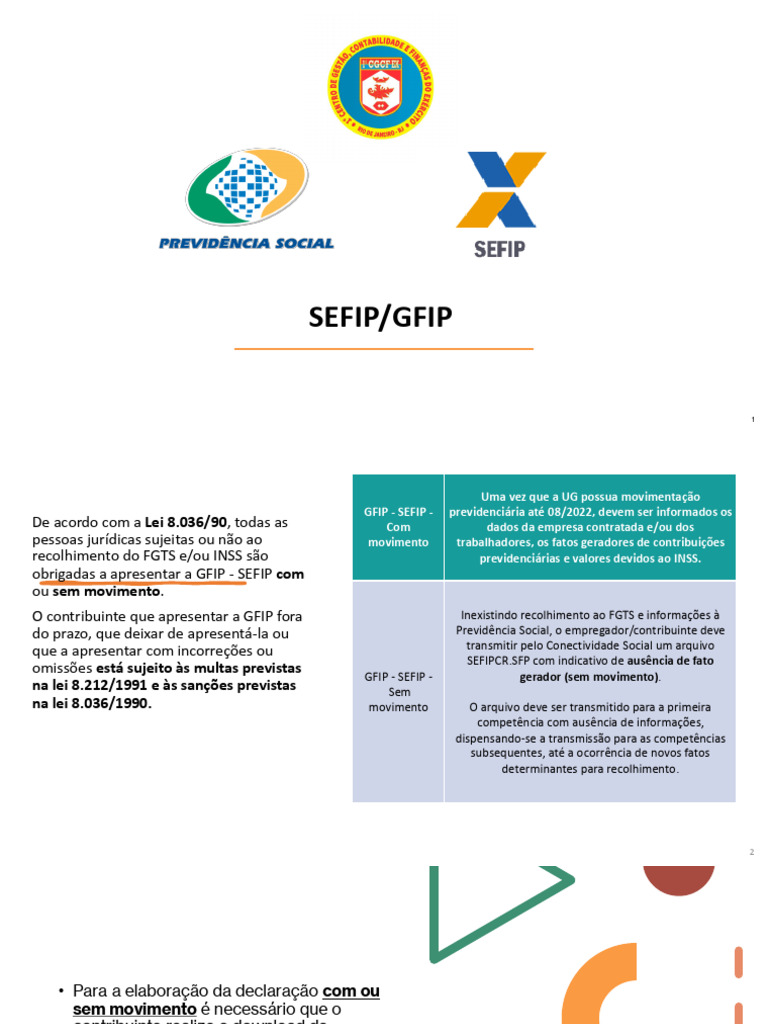 SEFIP - GFIP - Com Movimento e Sem Movimento-1 | PDF | Software de ...