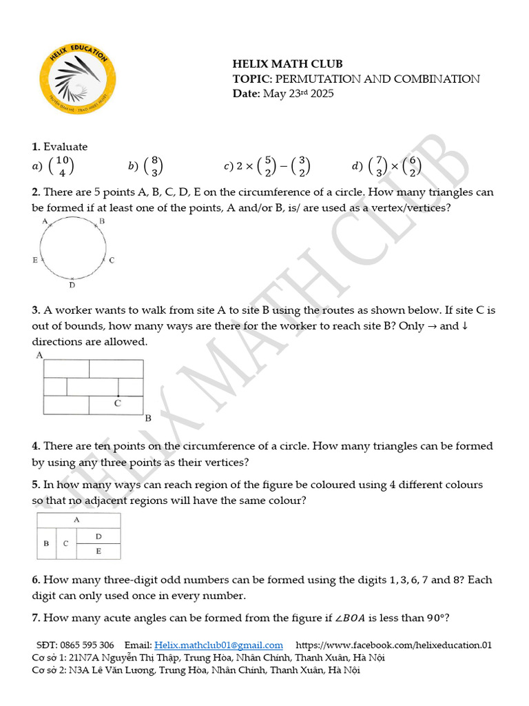 Permutation and Combination - 2025 | PDF | Elementary Geometry ...