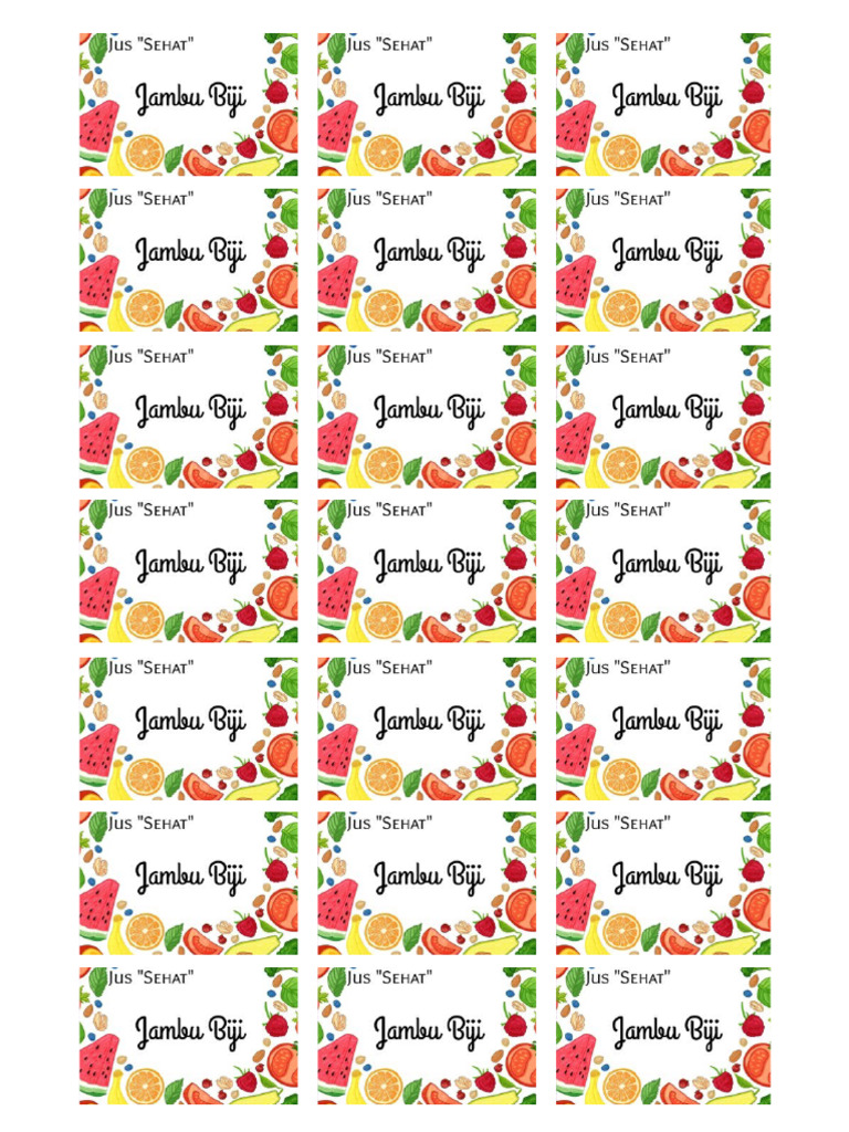 Stiker Jus Jambu 3x | PDF