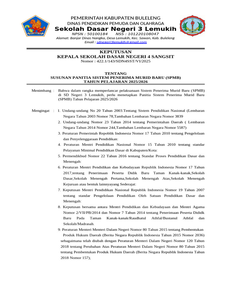 SK SPMB 2025-2026 | PDF