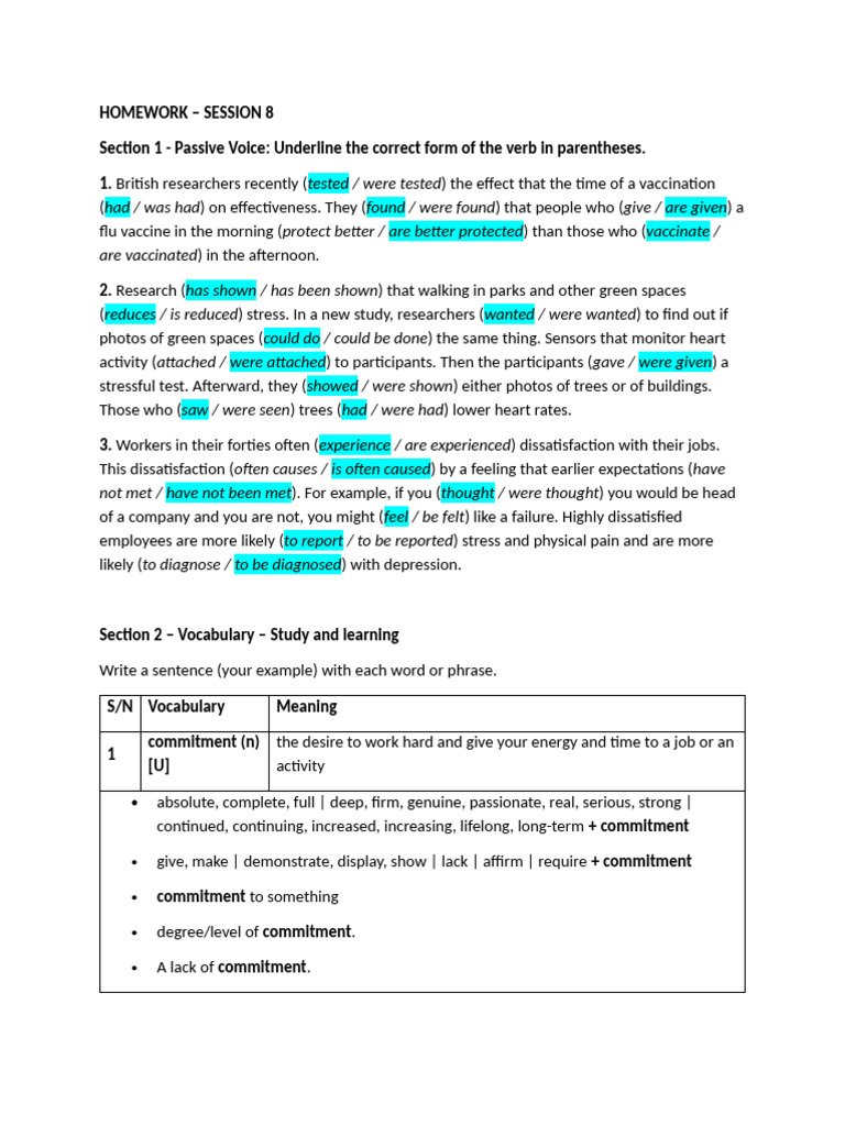 Passive Voice and Study Skills Guide | PDF | Homework | Teachers