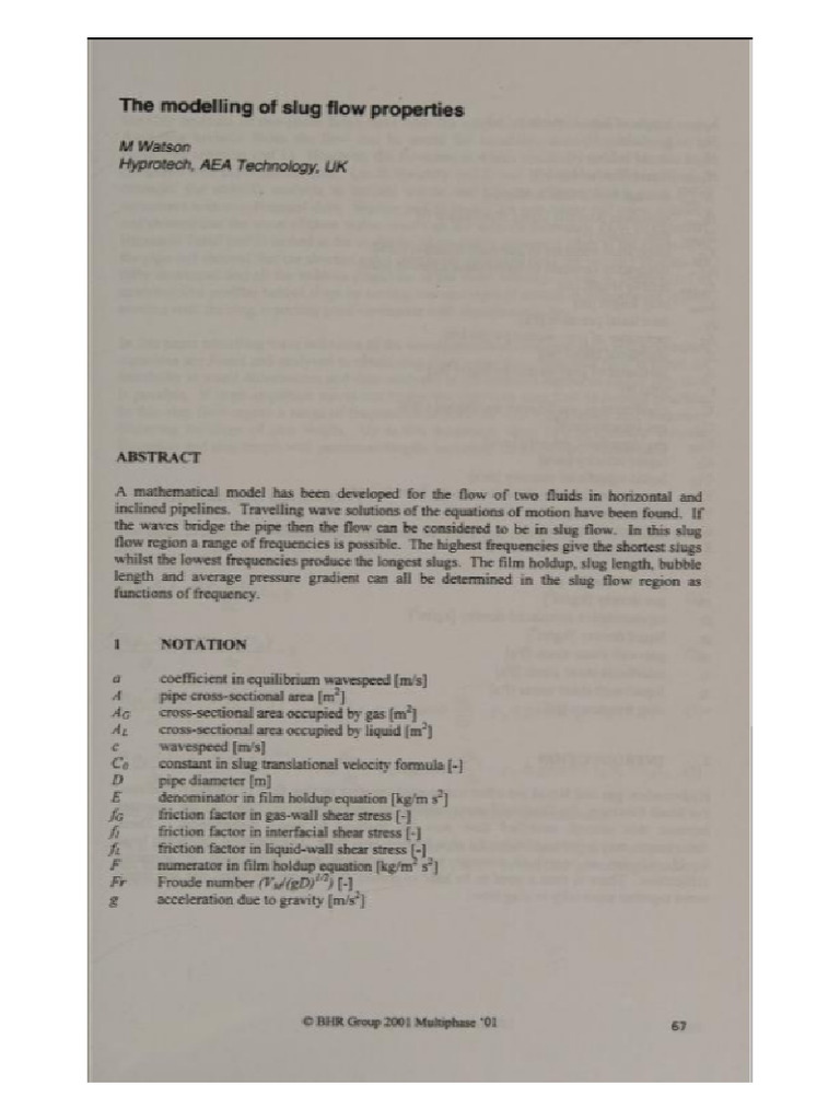 The Modeling of Slug Flow Properties | PDF