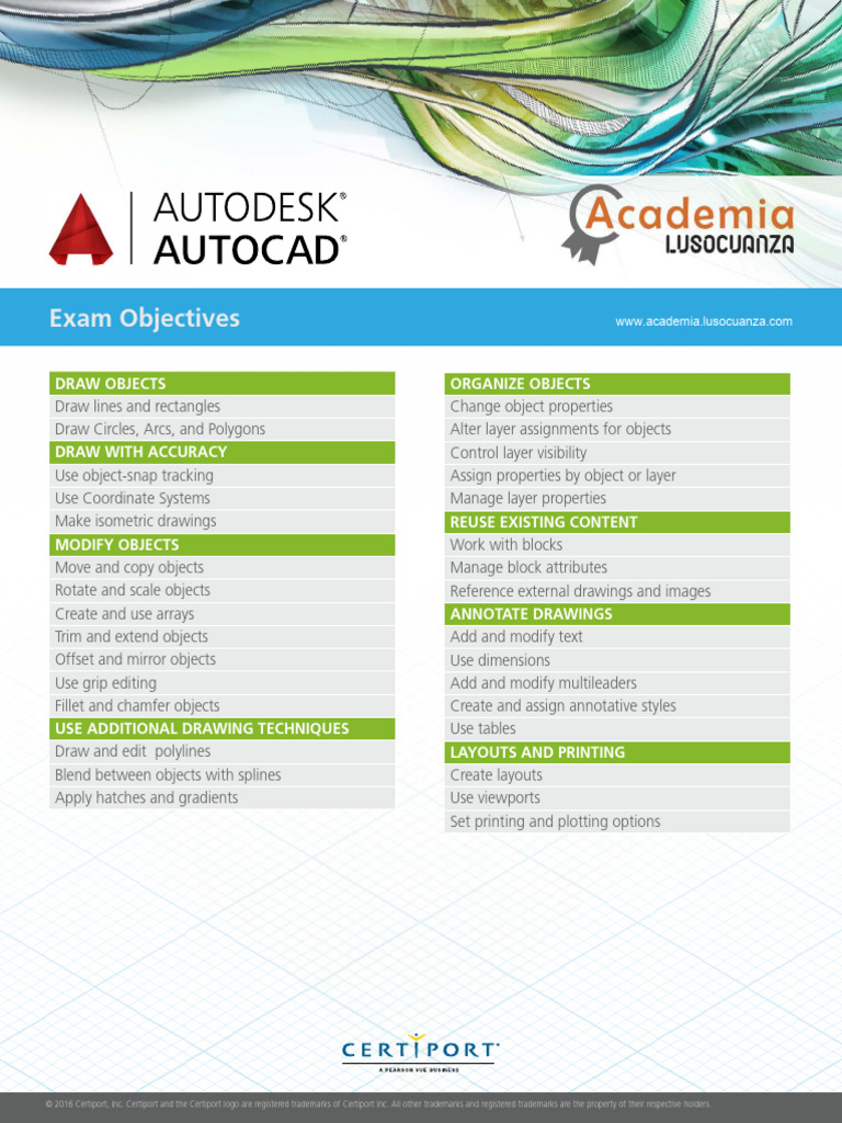 ACP_AutoCAD_Exam_Objectives | PDF