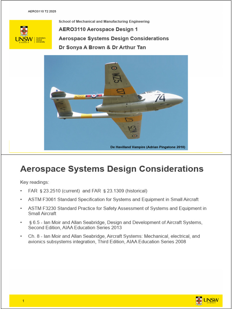 Aerospace Systems Design Overview | PDF | Oxygen | Aircraft
