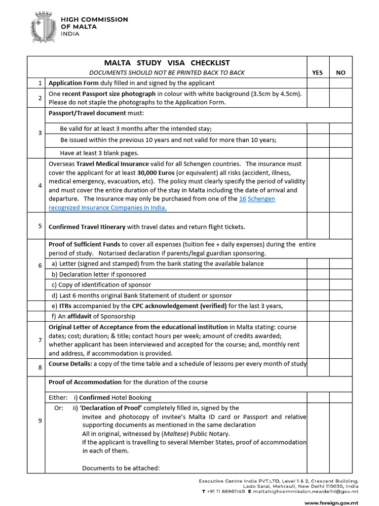 New Study Visa Checklist | PDF | Identity Document | Travel Visa