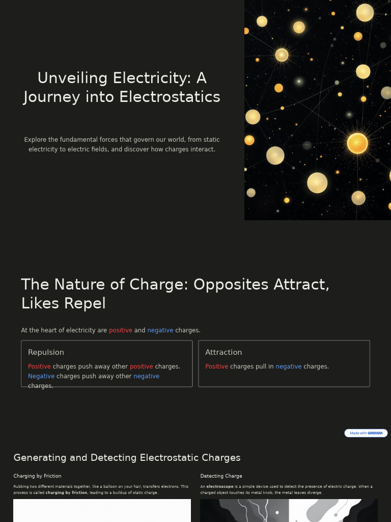 Unveiling Electricity A Journey Into Electrostatics | PDF | Electric ...