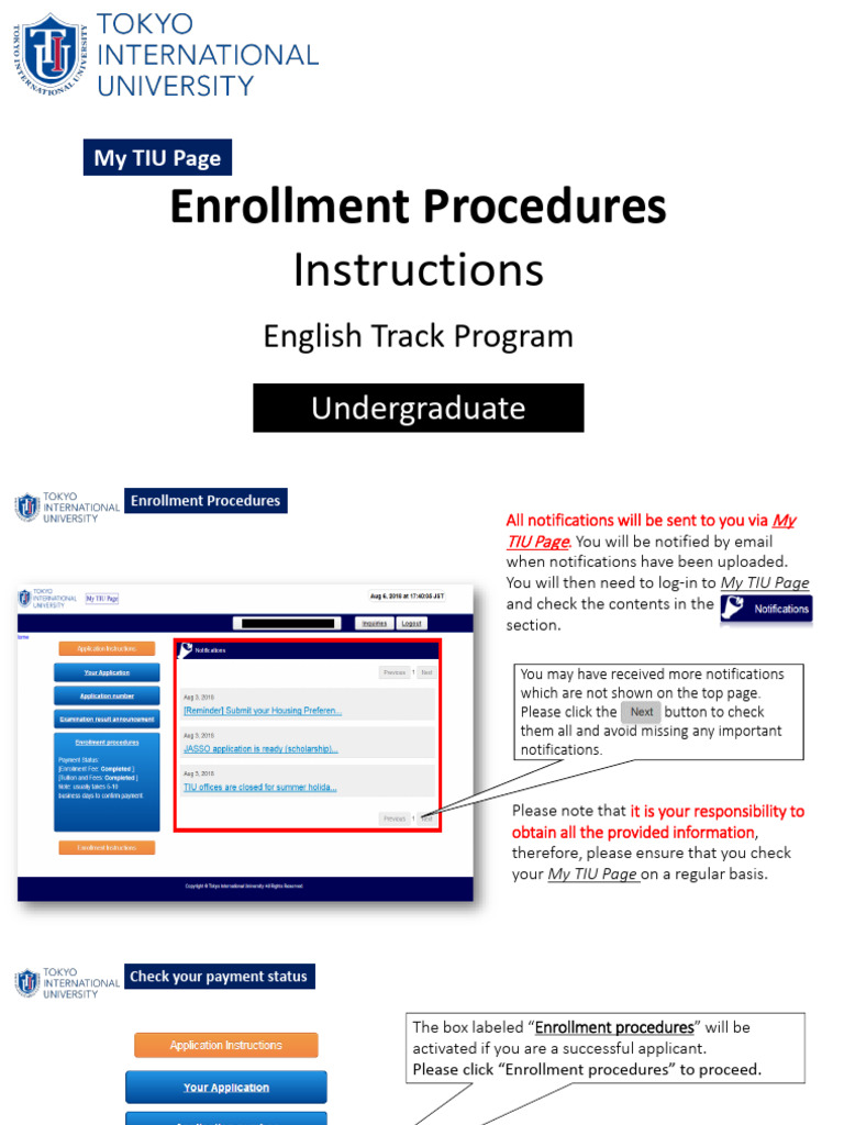 My TIU Page Enrollment Guide | PDF