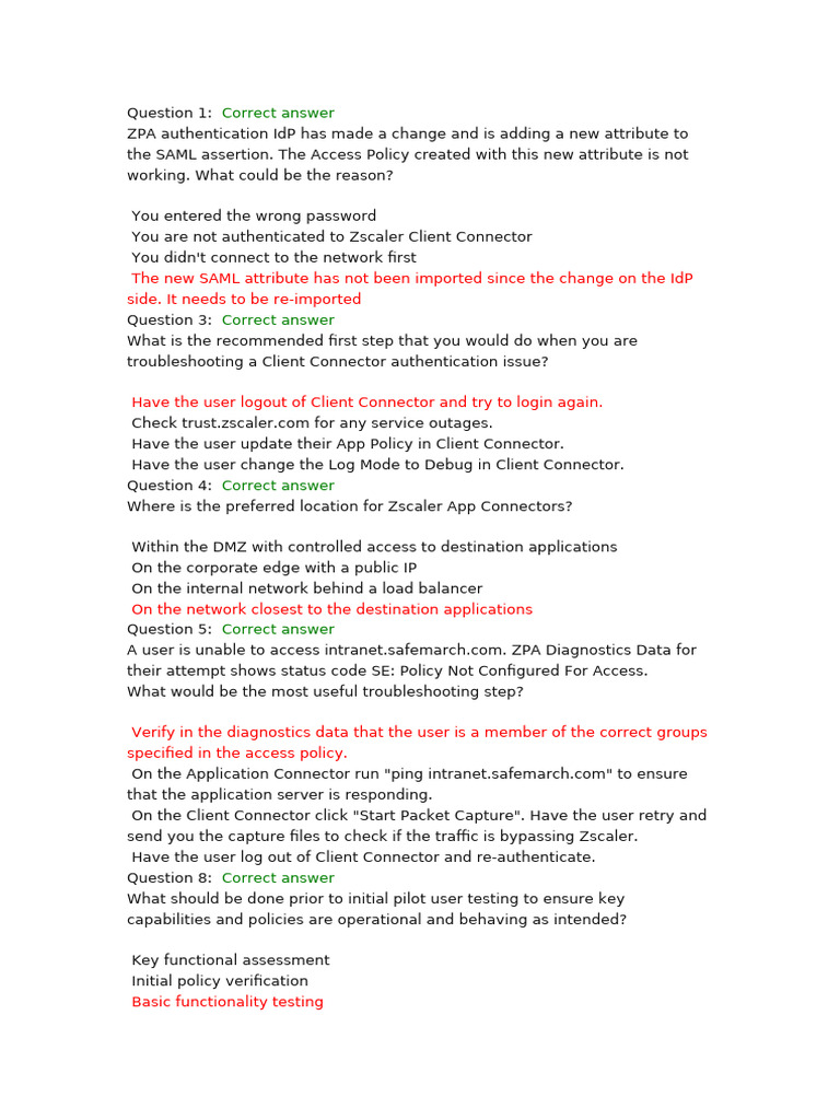 ZPA Delivery Specialist Written Exam | PDF | Computer Network ...