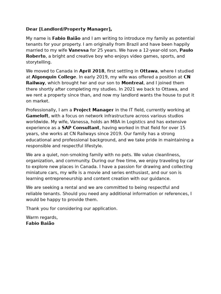 Family Letter | PDF