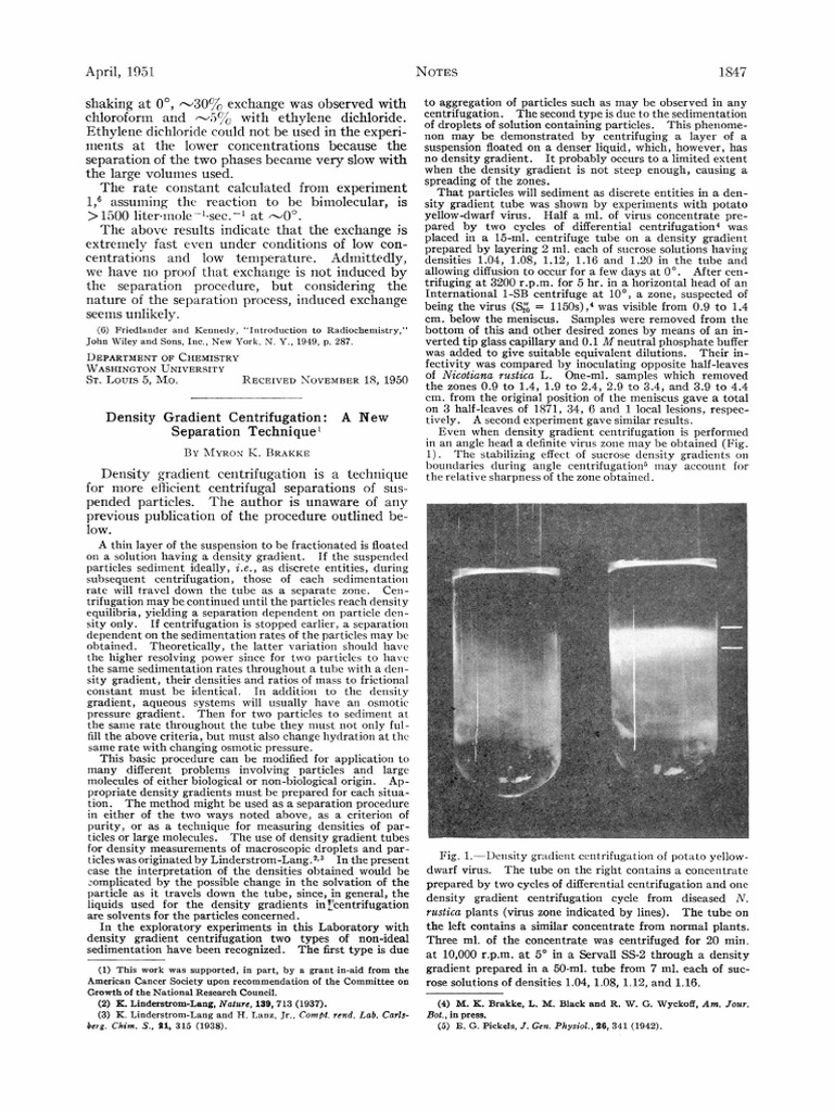 Density Gradient Centrifugation Technique | PDF | Centrifugation ...