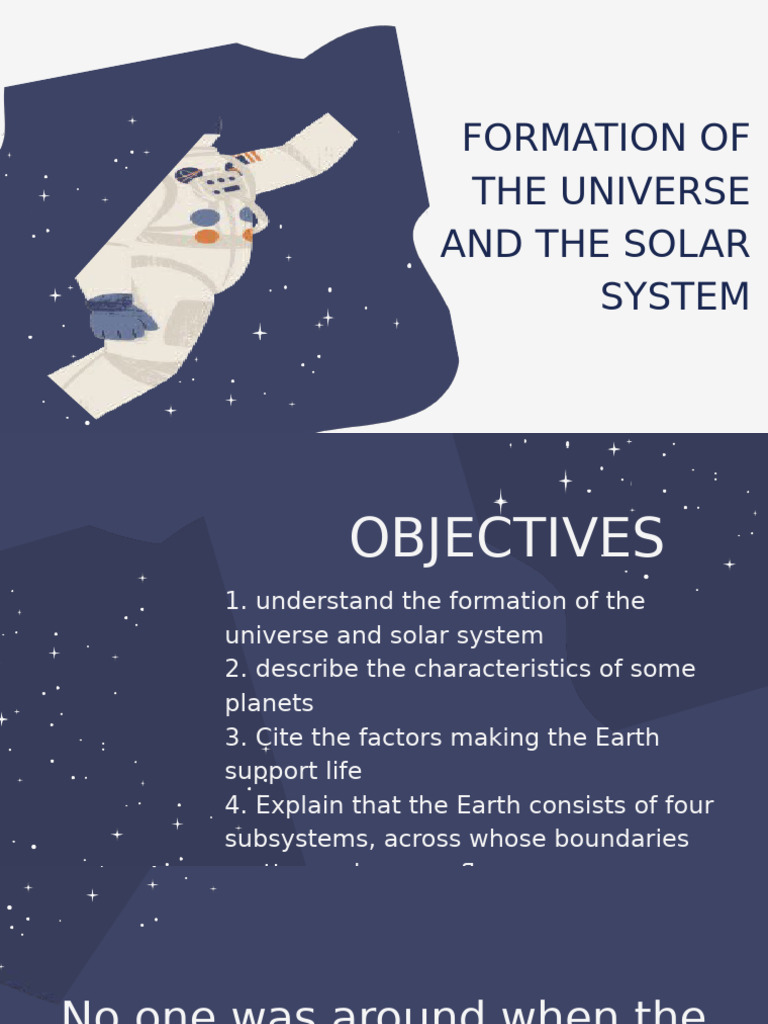Formation of The Universe and The Solar System | PDF | Universe | Planets