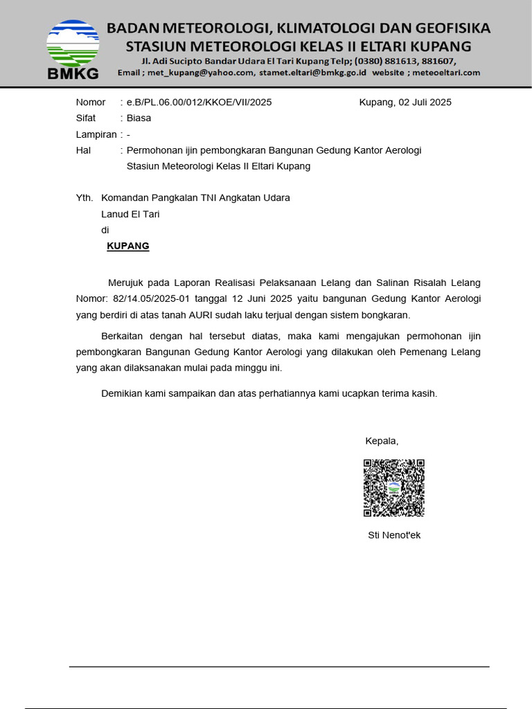 Permohonan Ijin Pembongkaran Gedung Kantor | PDF