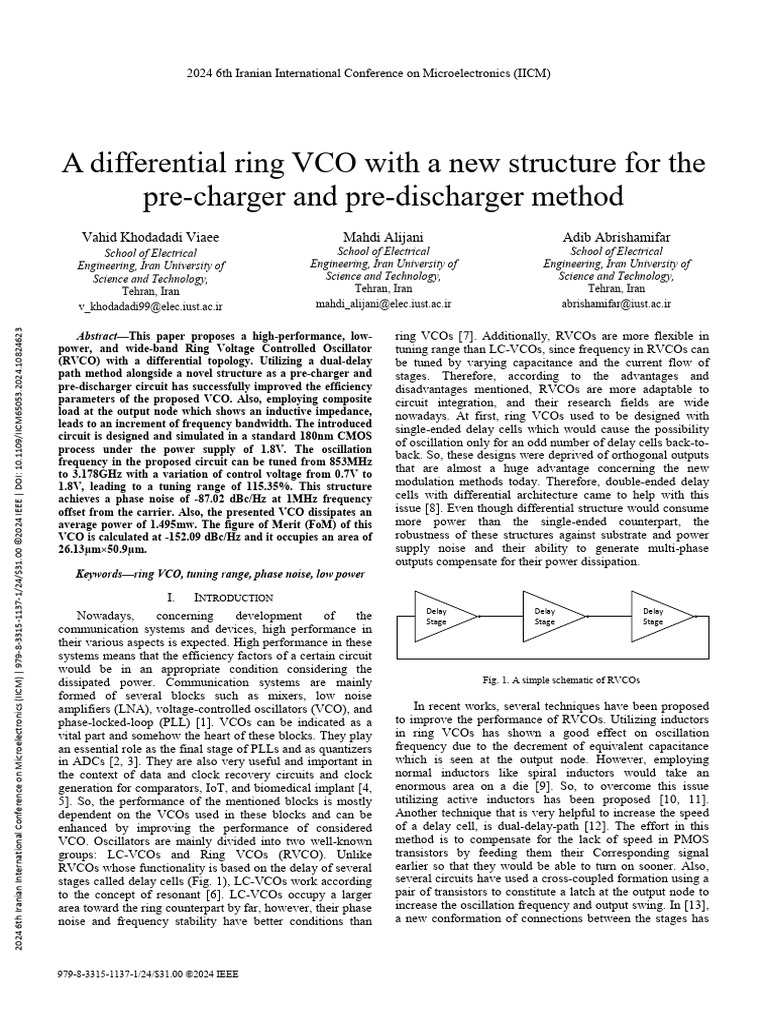 A Differential Ring VCO With A New Structure For The Pre-Charger and ...