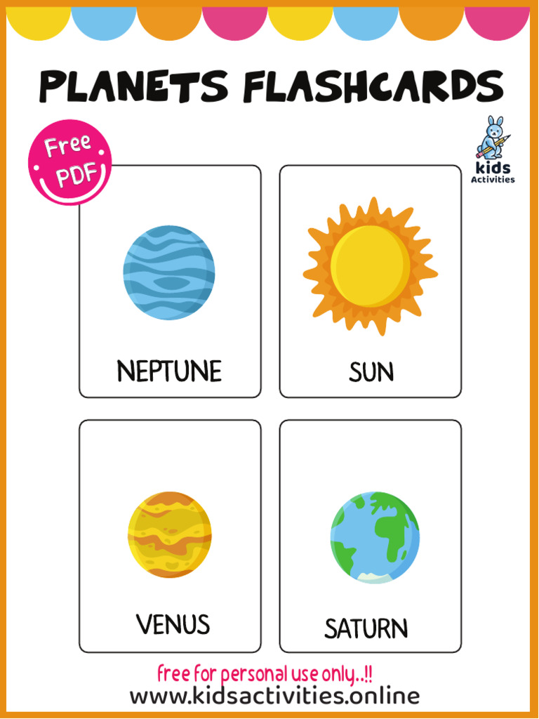 Free Printable Planet Flashcards | PDF