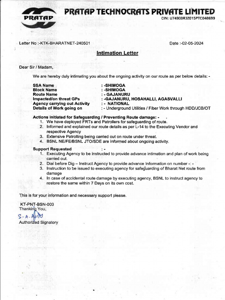 Intimation Letter - 20240515 - 0001 | PDF