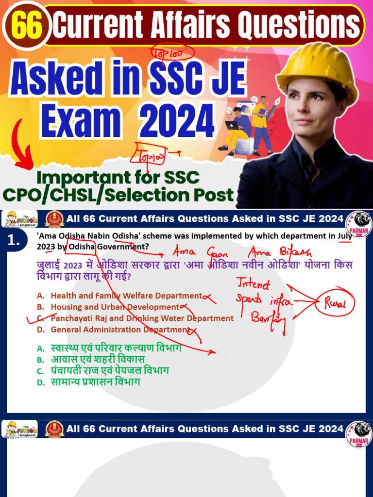 Top - 66 CA Question of SSC Je 2024 | PDF