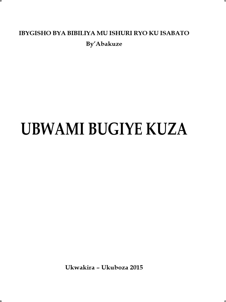 Ibyigisho bya Bibiliya ku Isabato | PDF