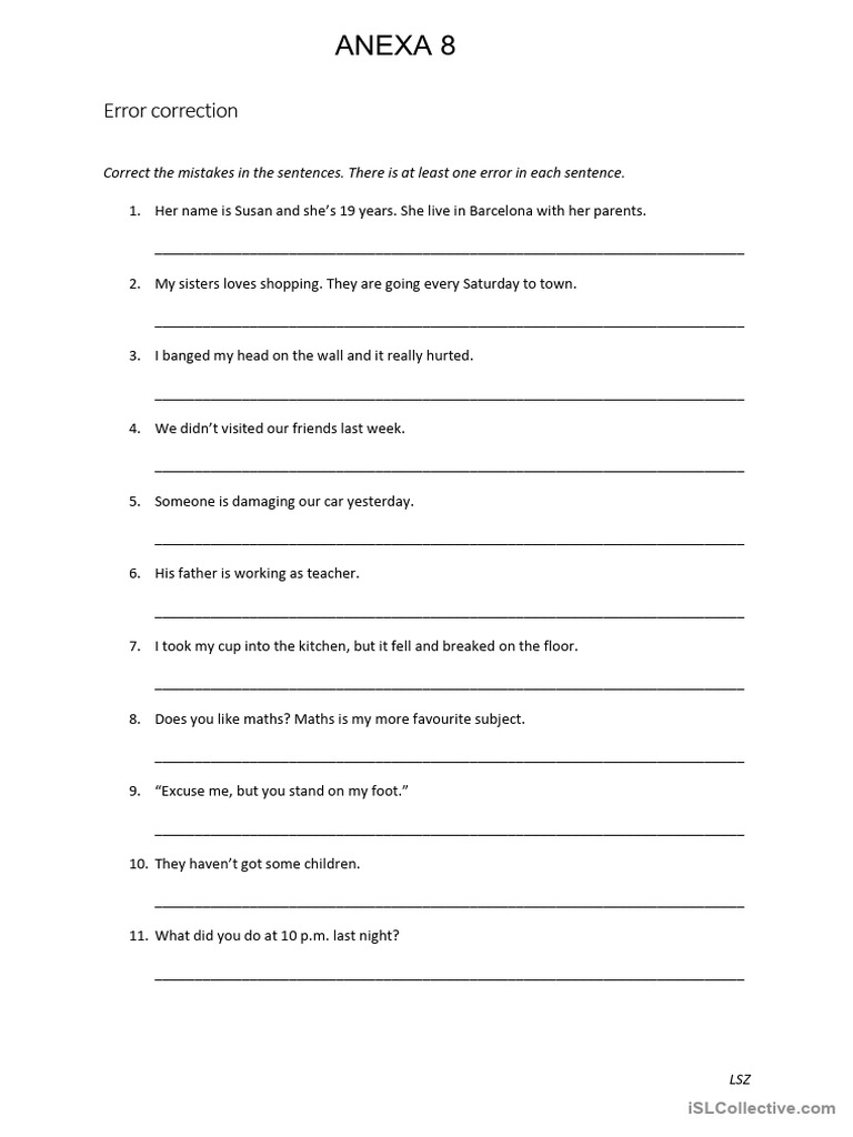 ANEXA 8-Error Correction Worksheet 2 | PDF | Chess Theory | Chess