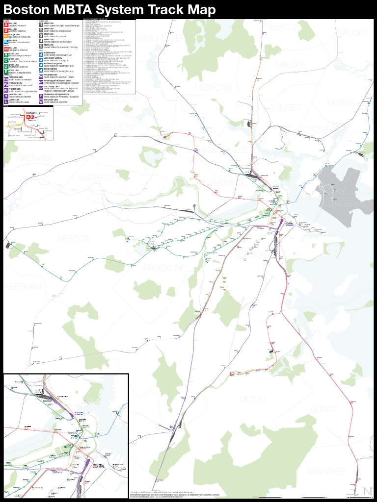 Boston MBTA TrackMap | PDF | Electric Rail Transport | Transport ...