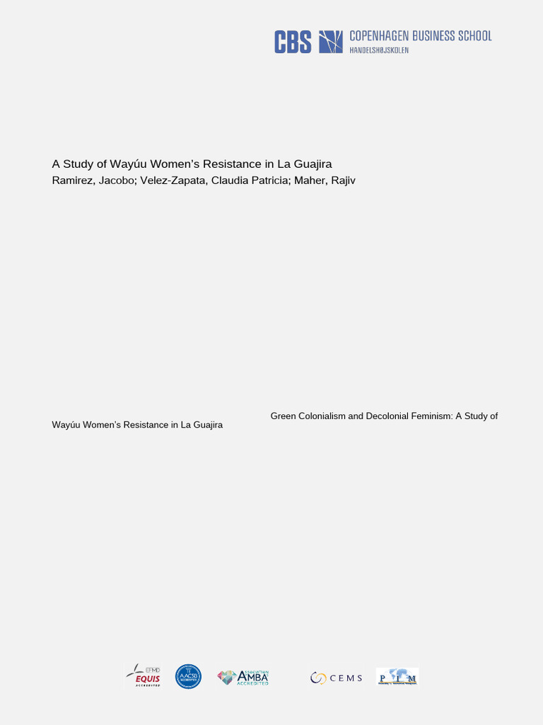 Jacobo Ramirez Et Al Green Colonialism and Decolonial Feminism ...