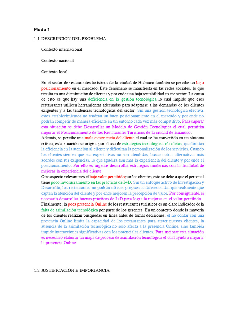 Modelos de Descripción Del Problema en Base A La Matriz de Análisis Del ...