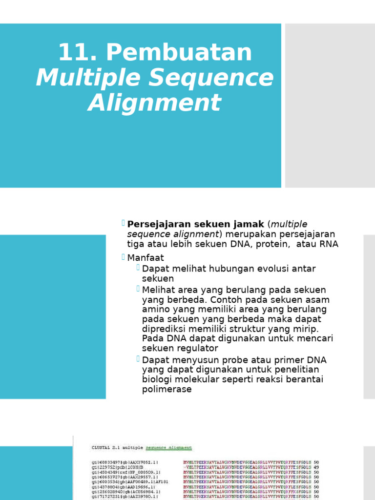 Pembuatan dan Metode Multiple Sequence Alignment | PDF