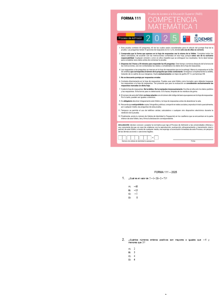 Competencia-Matemática-1 (1) - Converted - Booklet - Part - 2 | PDF