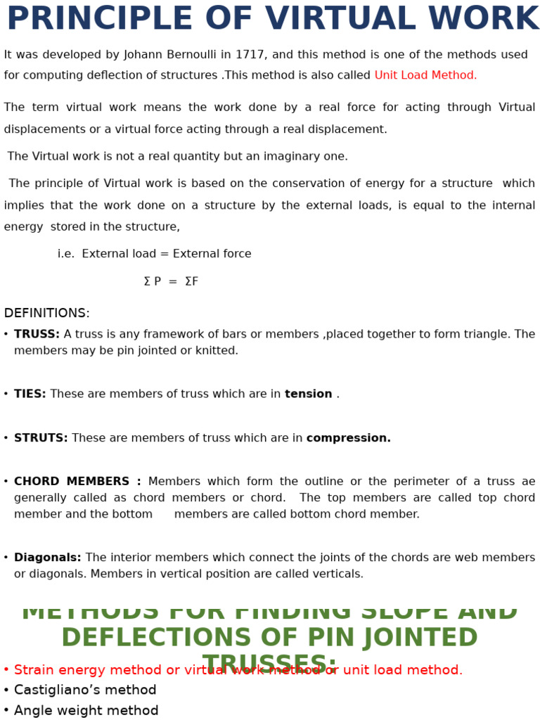 Virtual Work in Truss Deflection Analysis | PDF | Truss | Mechanical ...