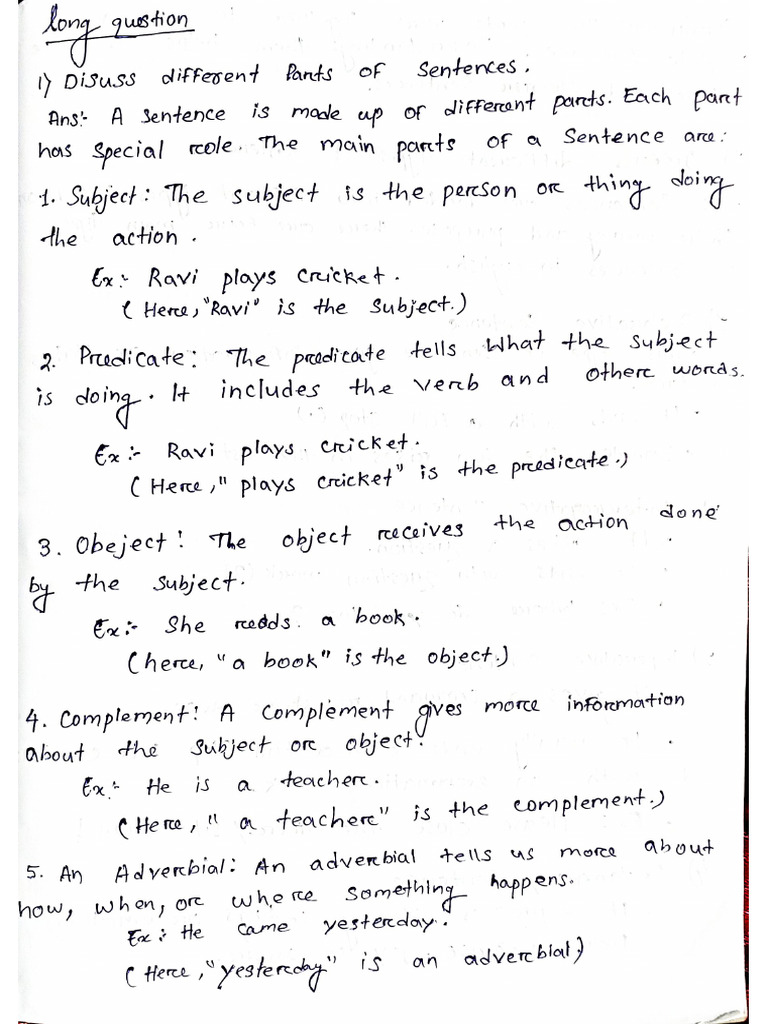 Long and Short Question Answer!! | PDF