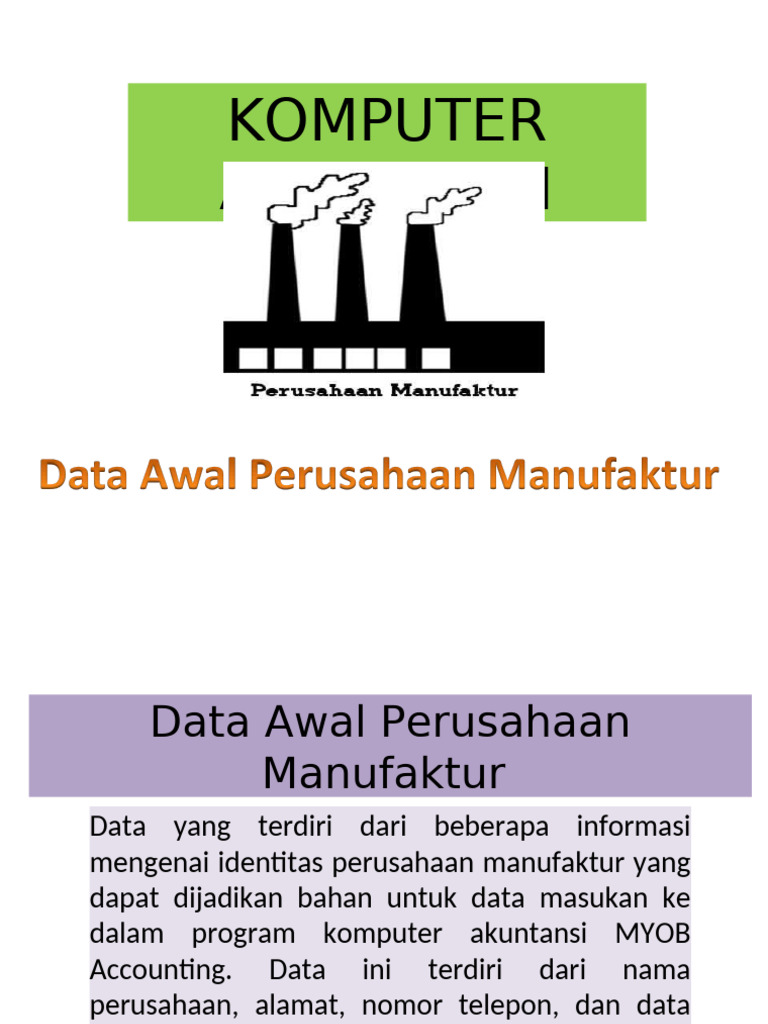 KD 1 Data Awal Perusahaan Manufaktur | PDF