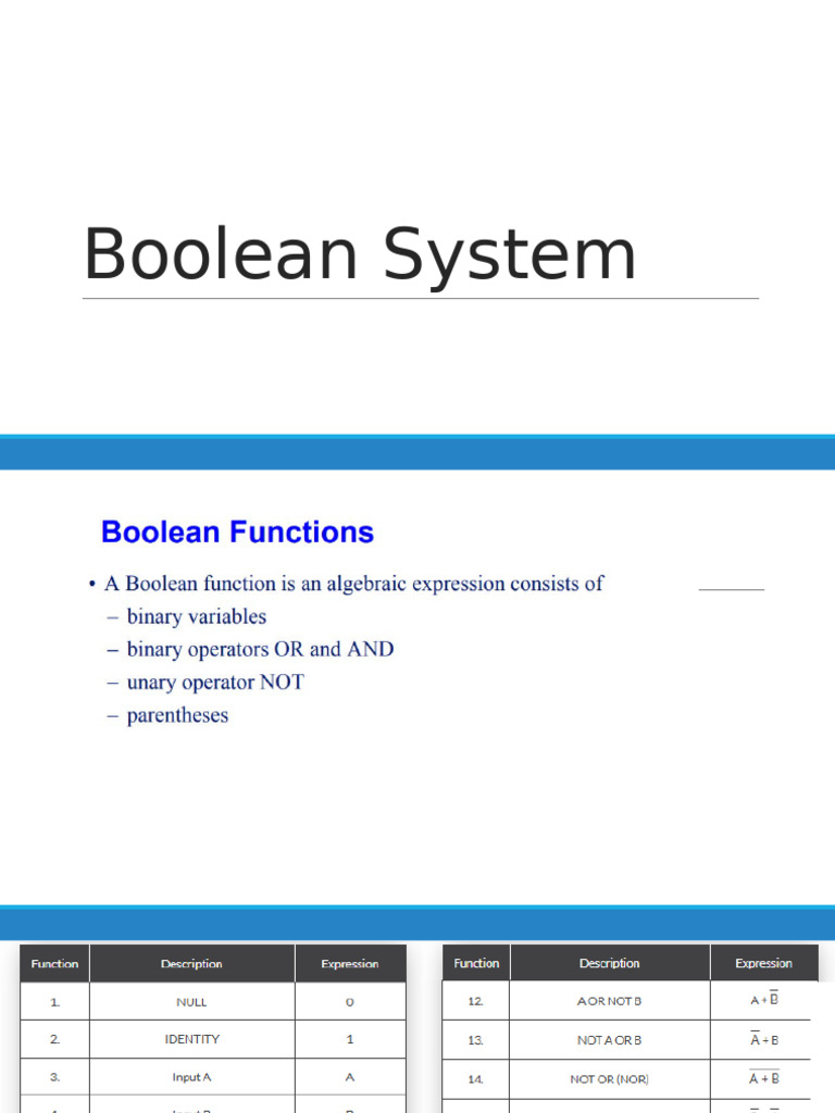 Boolean System | PDF