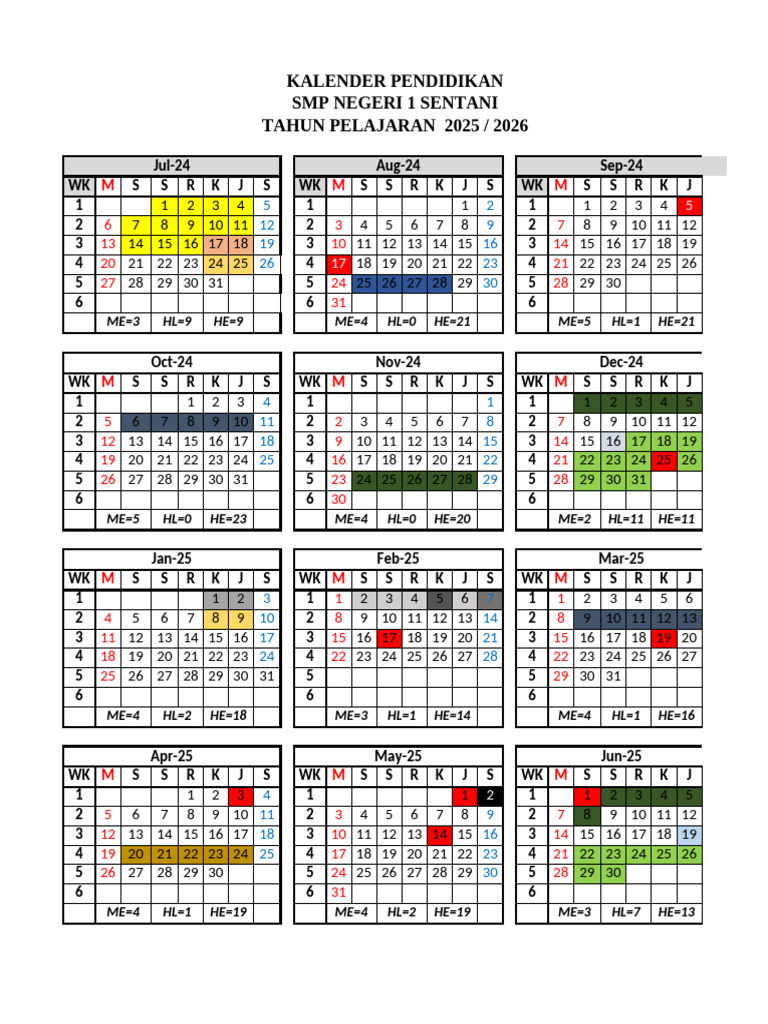 Kalender Pendidikan SMP 2025/2026 | PDF
