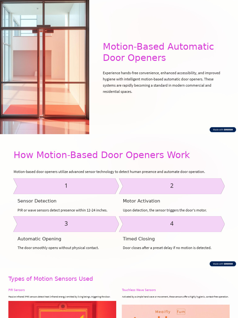 Motion Based Automatic Door Openers | PDF | Door | Accessibility