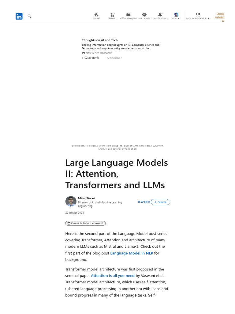 Large Language Models II - Attention, Transformers and LLMs - LinkedIn | PDF | Machine Learning ...