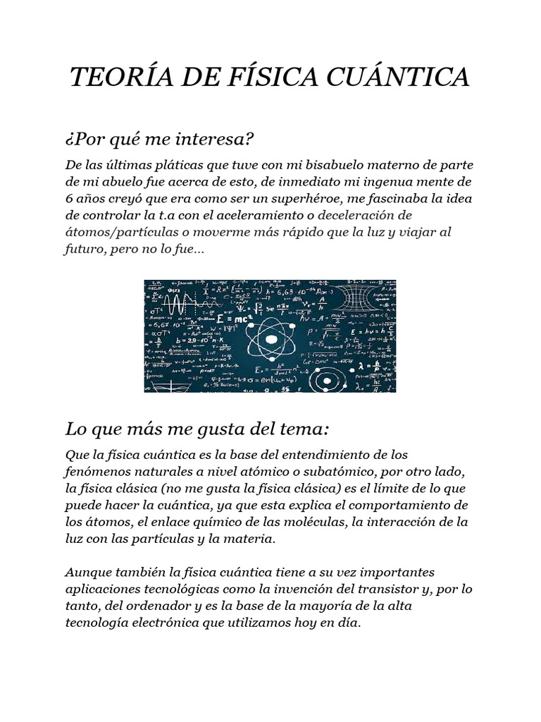 Teoría de La Física Cuántica | PDF