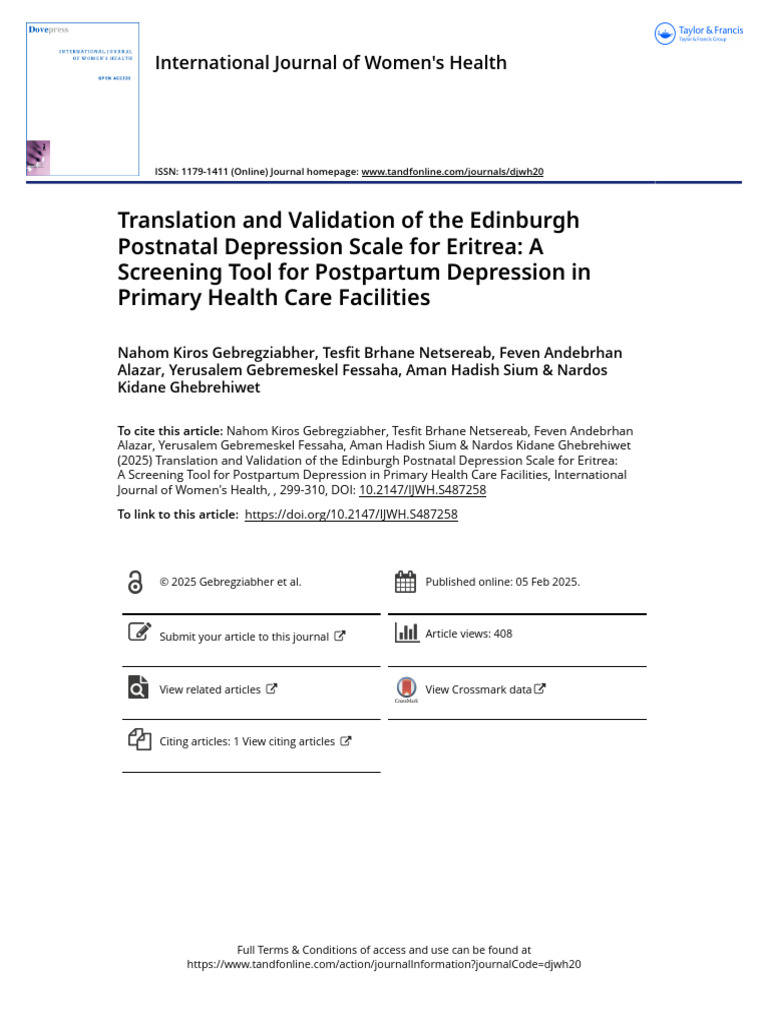 EPDS Validation for Postpartum Depression | PDF | Postpartum Depression ...