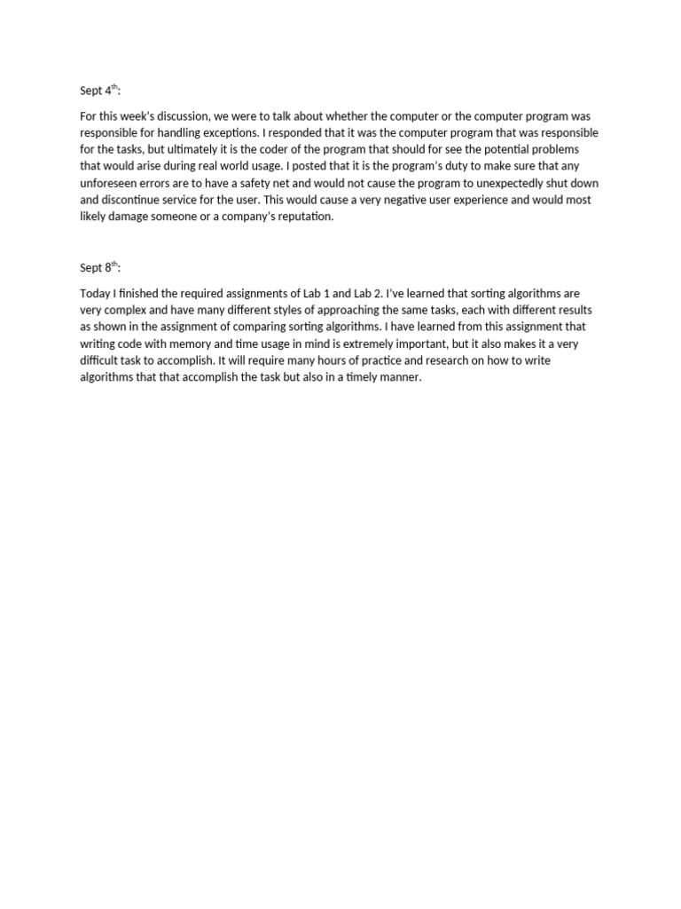 Week 1 Learning Journal | PDF