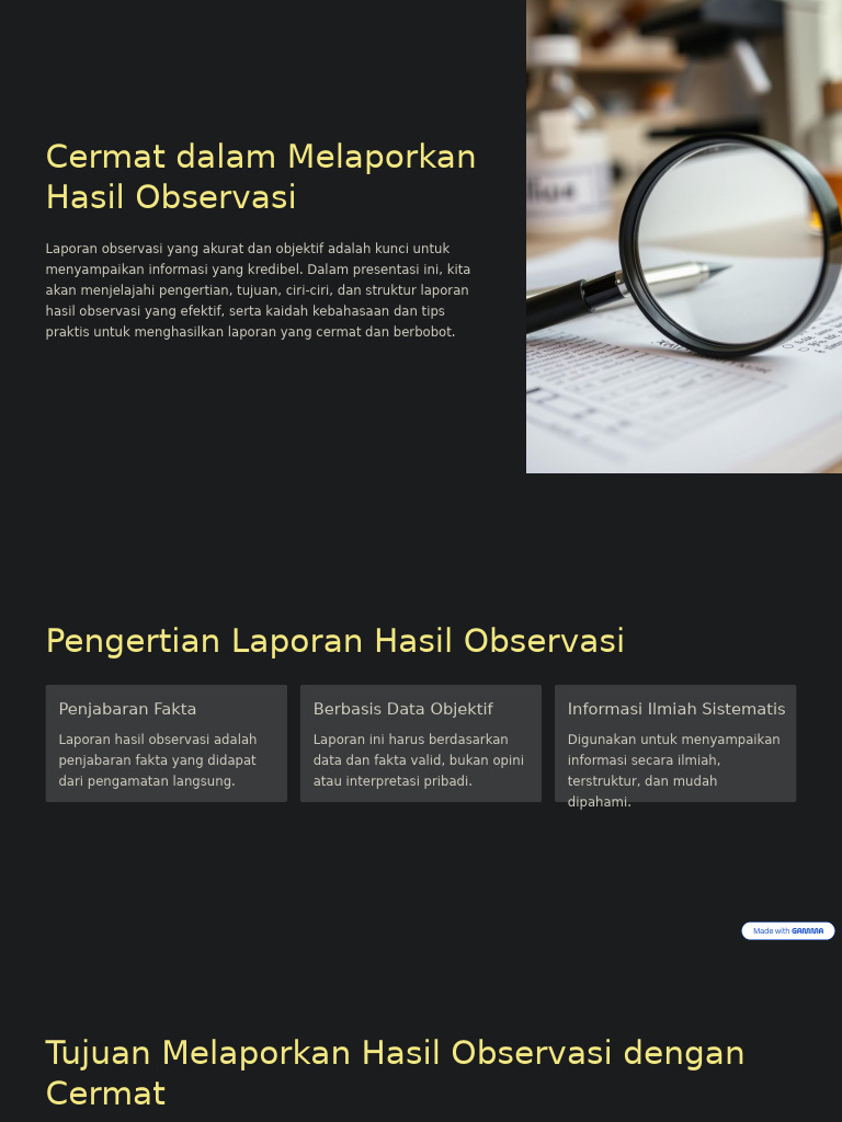 BAB 1 Cermat Dalam Melaporkan Hasil Observasi | PDF