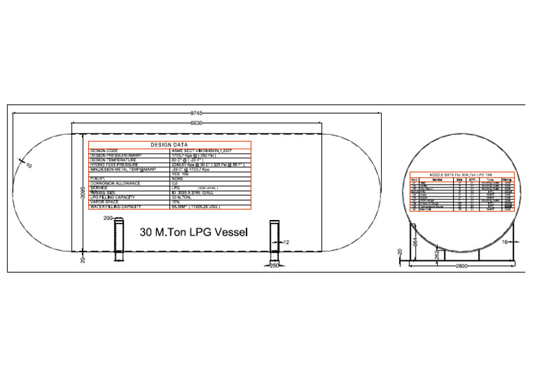30 M.ton LPG Vessel Design | PDF
