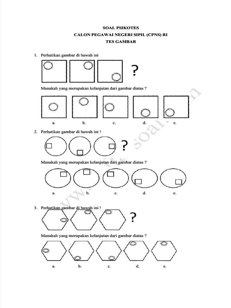 Soal Psikotes Logika Gambar CPNS | PDF