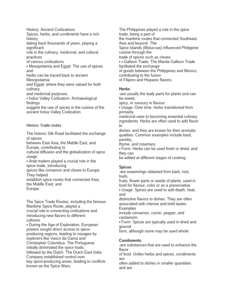 Herbs Spices Condiments Pdf Curry Spice