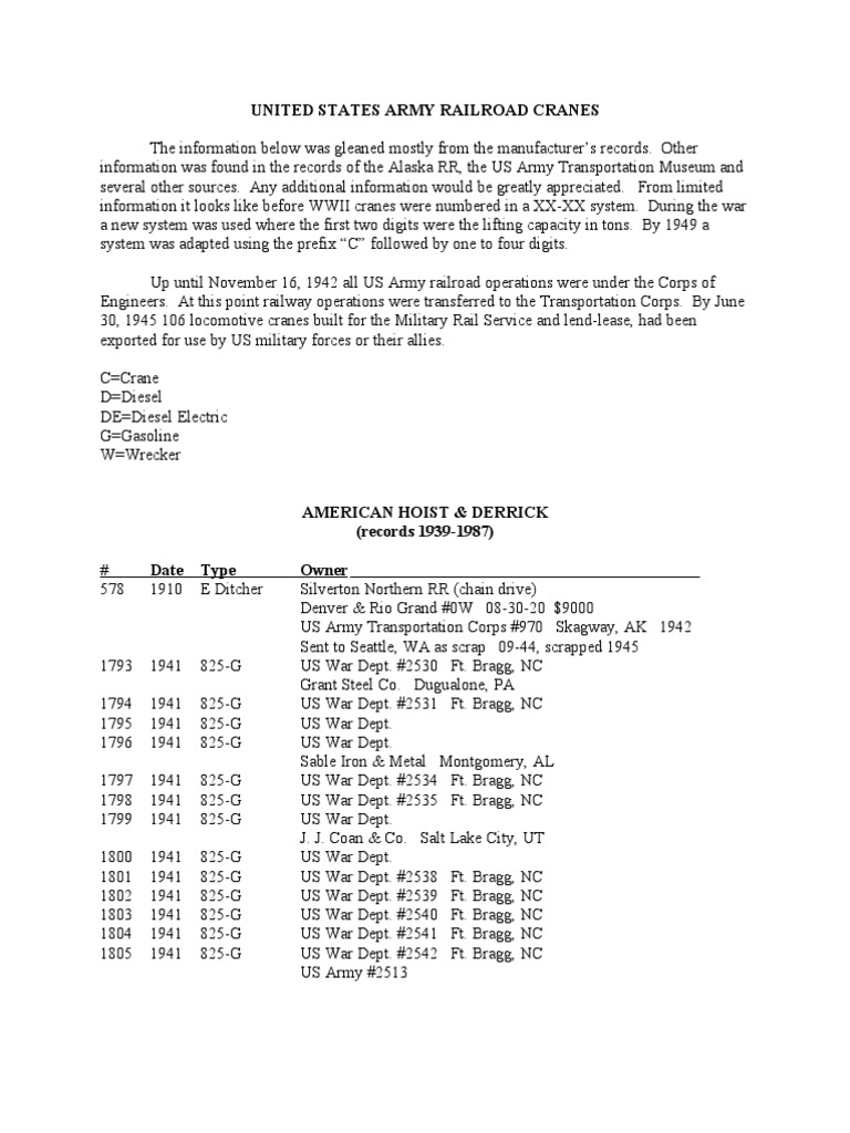 Cranes Us Army | PDF | Crane (Machine) | Industries