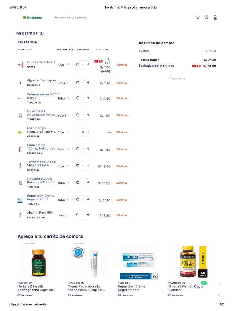 Pedido Botiquin | PDF