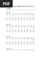 Times Table 13-24 | PDF