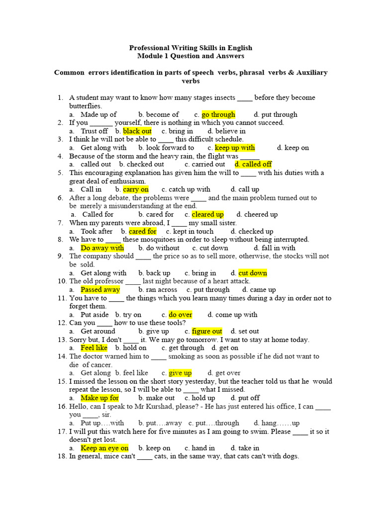 Common Errors in English Writing Skills | PDF