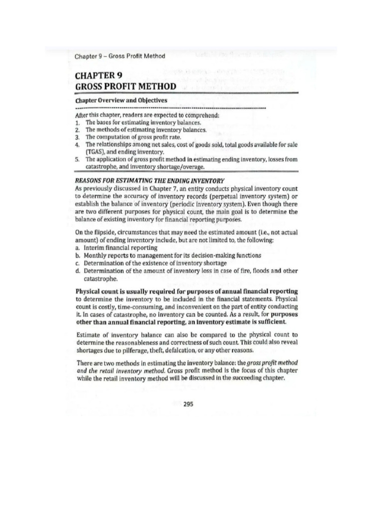 IA1 Gross profit method | PDF