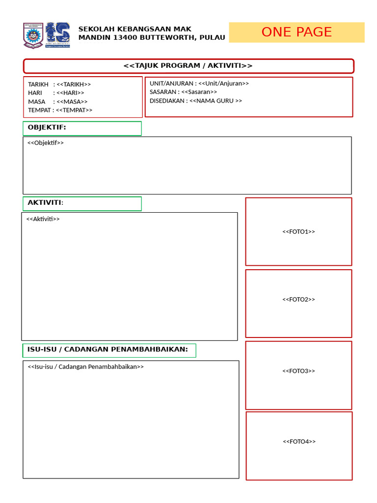 One Page Report SK Mak Mandin 2025 | PDF