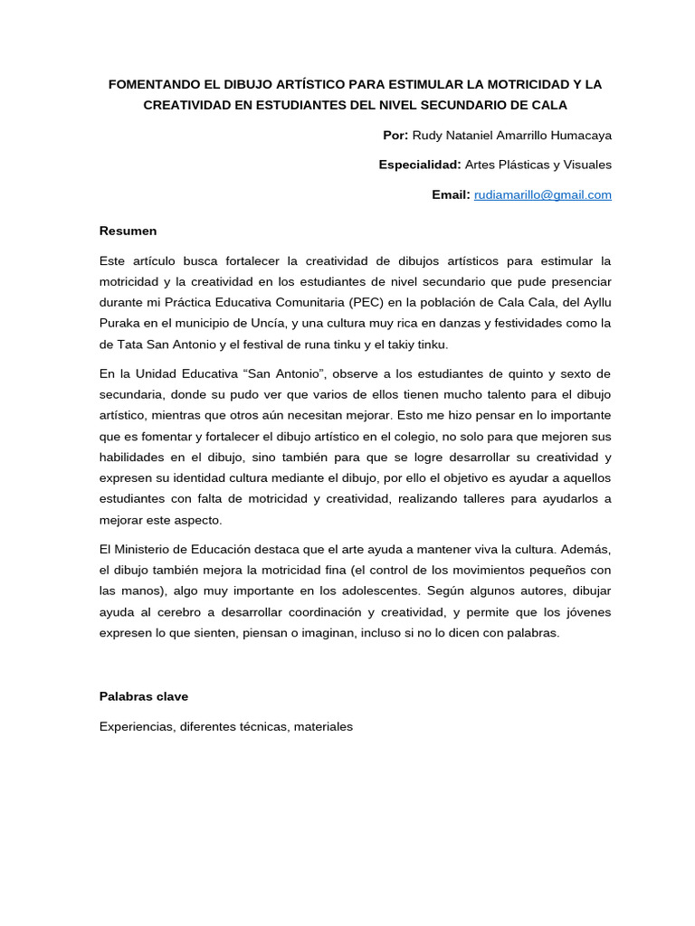 Amarillo Humacaya Rudy Nataniel 1163 Assignsubmission File | PDF | Creatividad | Dibujo