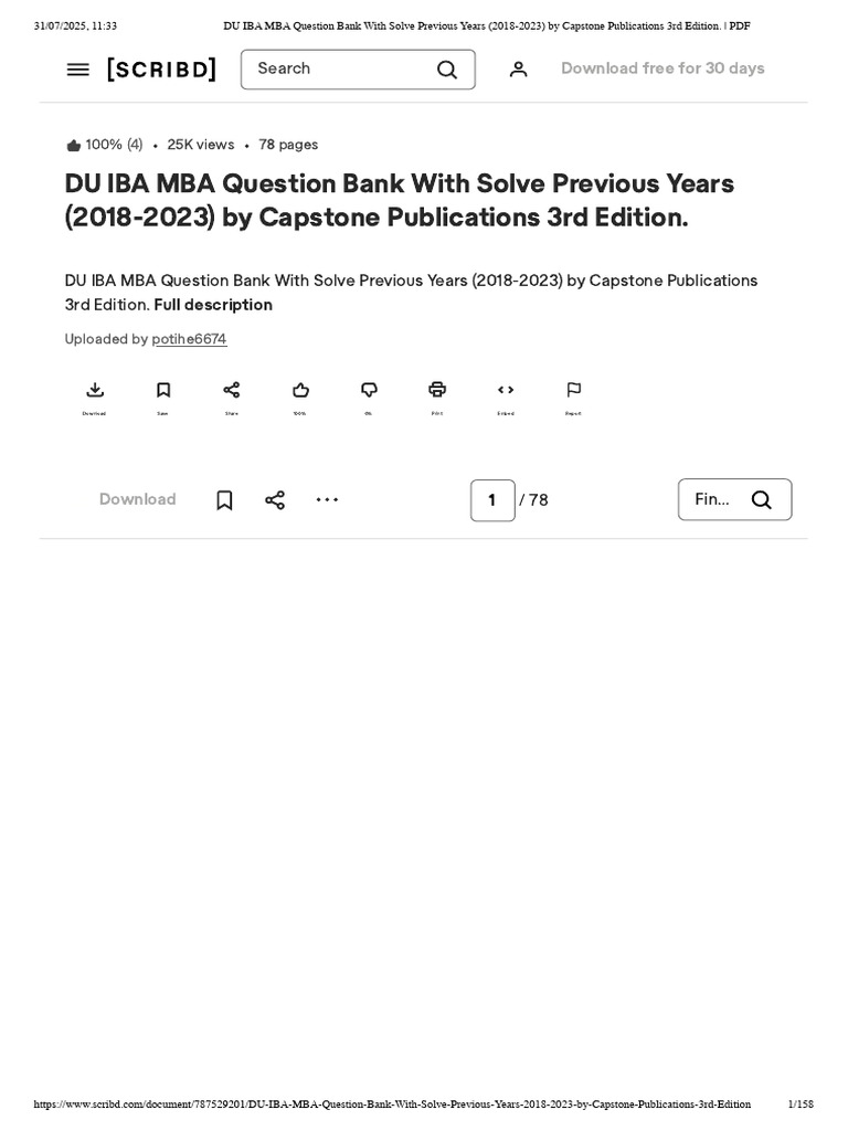 DU IBA MBA Question Bank 2018-2023 | PDF | Scribd | Internet