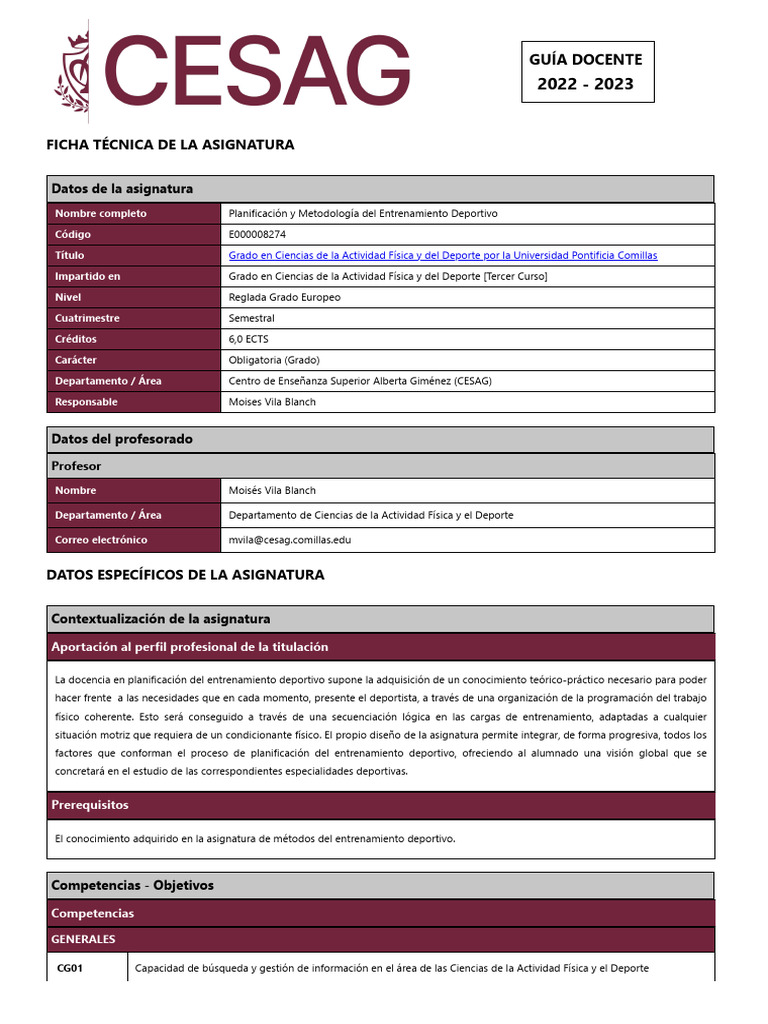 Guía Docente | PDF | Planificación | Maestros